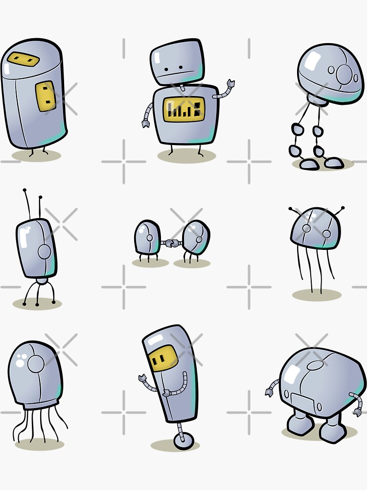 "Jumbo Robot Sticker Sheet - Pack 1" Sticker for Sale by pppixel ...