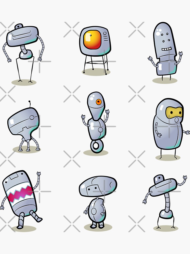 "Jumbo Robot Sticker Sheet - Pack 2" Sticker for Sale by pppixel ...