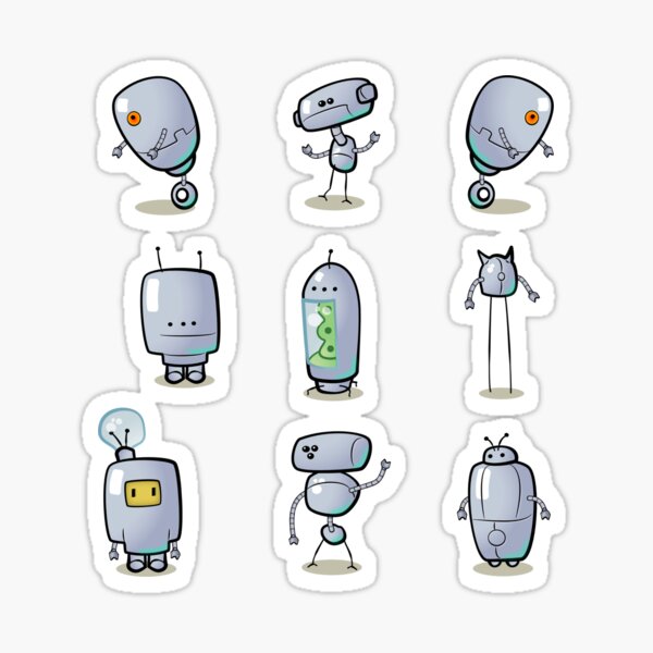"Jumbo Robot Sticker Sheet - Pack 3" Sticker for Sale by pppixel ...