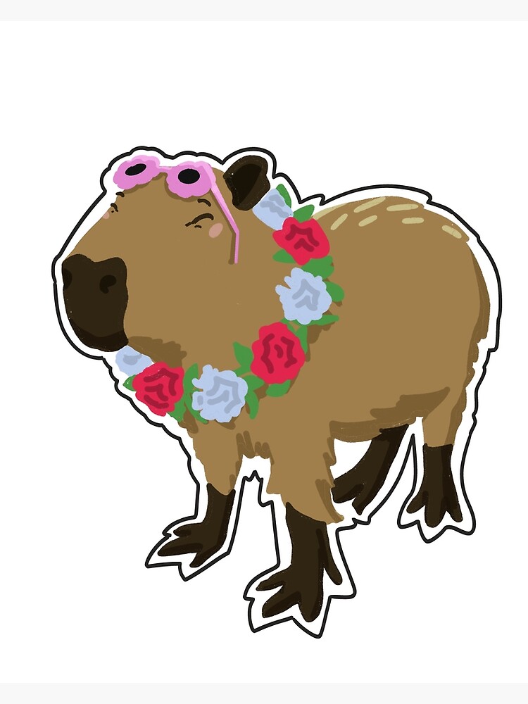 "Cool Capybara pink sunglasses" Poster for Sale by Romina-art | Redbubble
