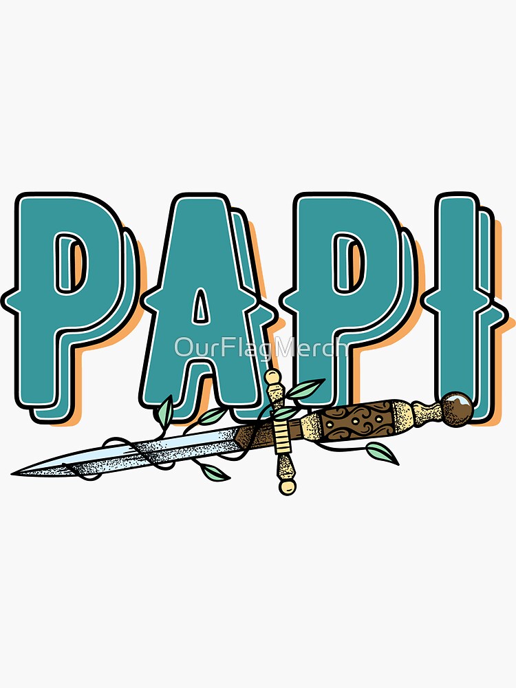 "Papi Teal Knife" Sticker for Sale by OurFlagMerch | Redbubble