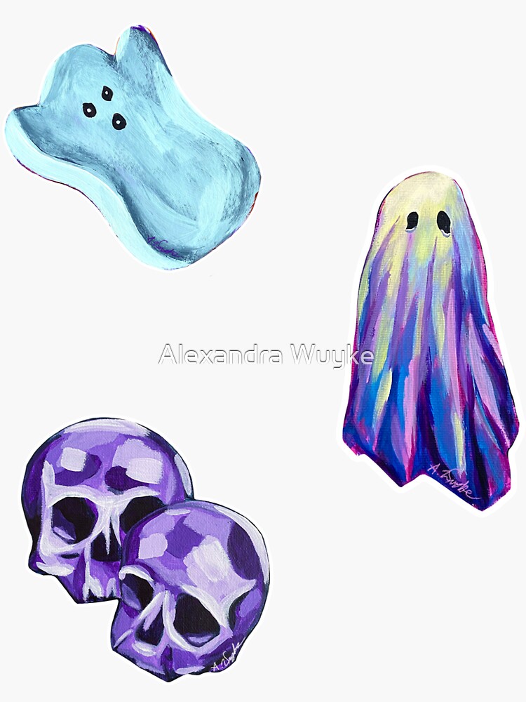 "Ghosts, Ghost marshmallow, Skulls, Sticker Pack" Sticker for Sale by ...
