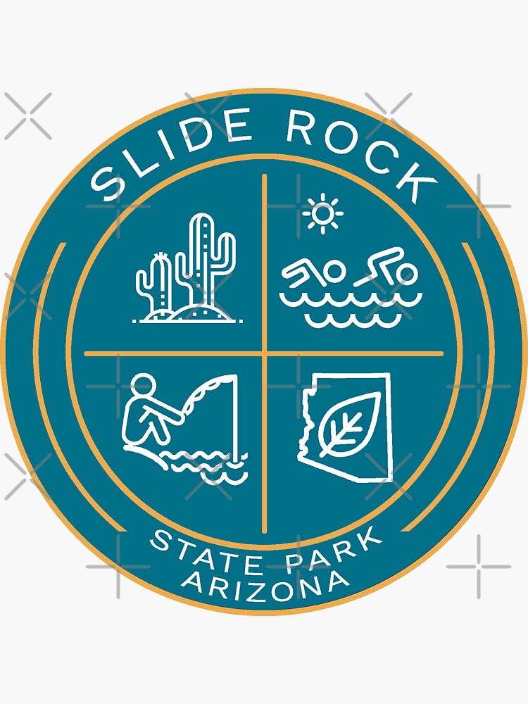 "Slide Rock State Park Heraldic Logo" Sticker for Sale by VanyaKar ...