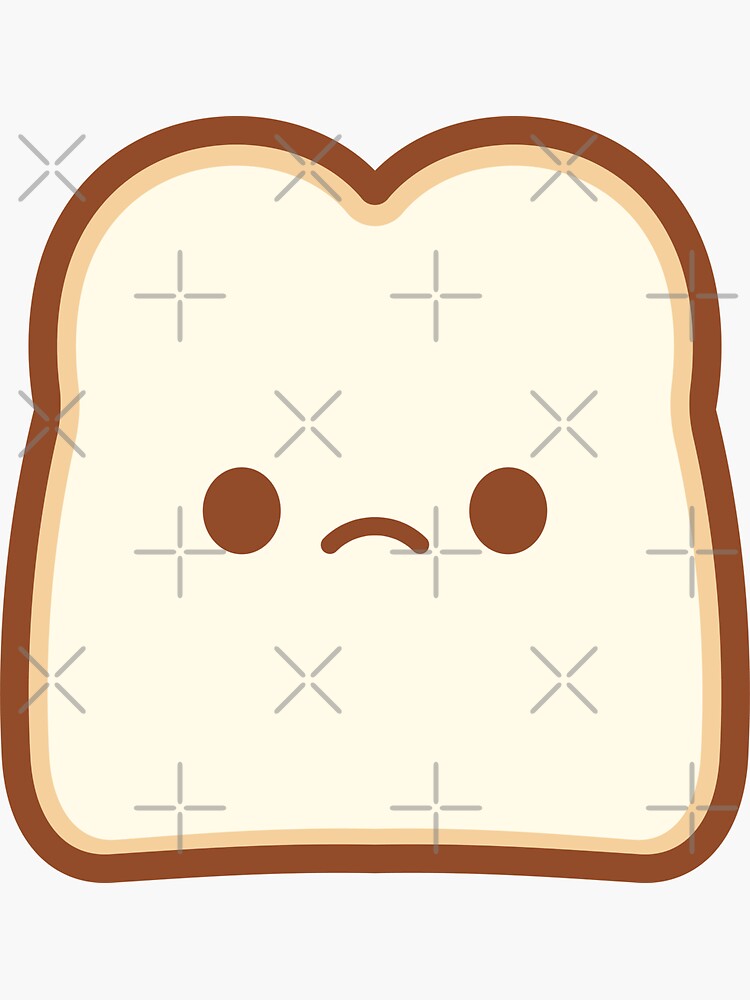 "Sad Toast - Kawaii Toast" Sticker for Sale by KawaiSticker | Redbubble