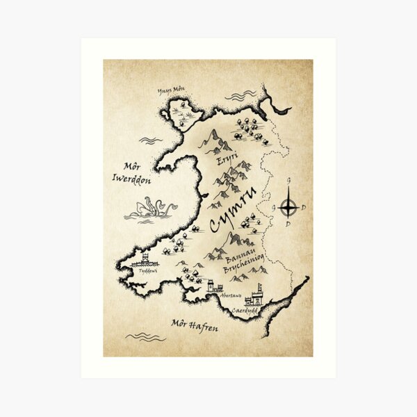 "Medieval Map Of Wales - Welsh" Art Print for Sale by RavenInTheFog ...