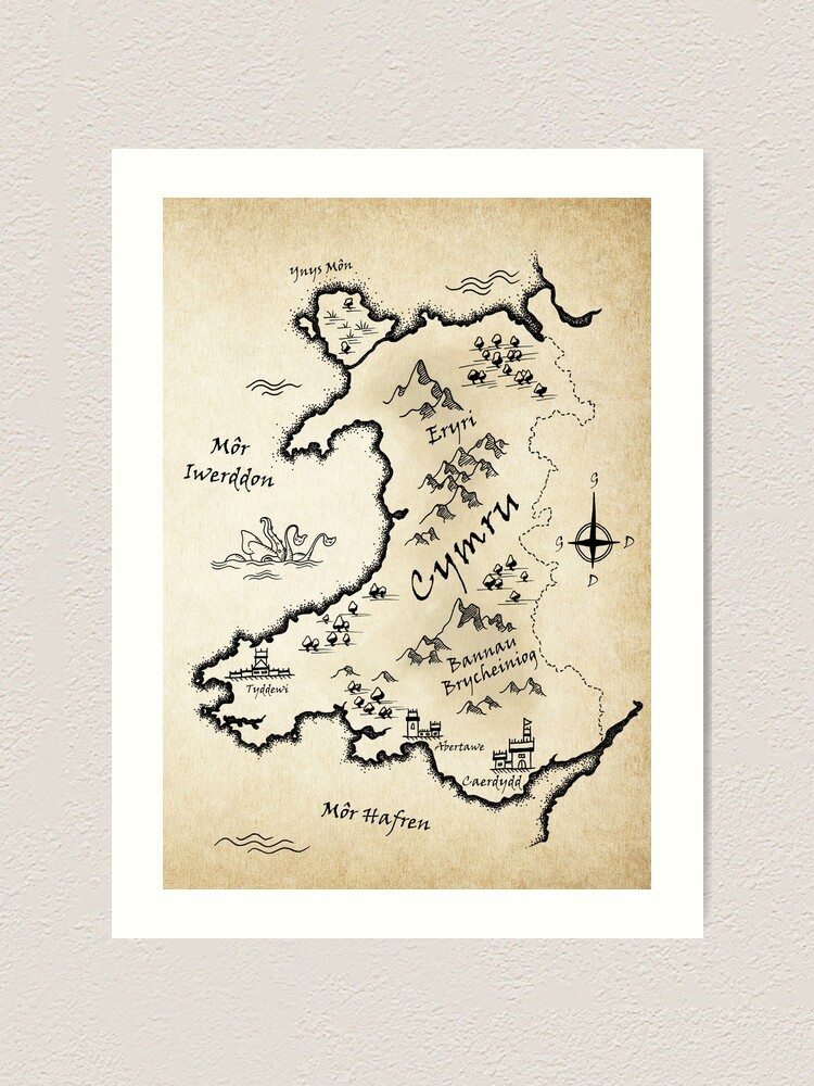 "Medieval Map Of Wales - Welsh" Art Print for Sale by RavenInTheFog ...