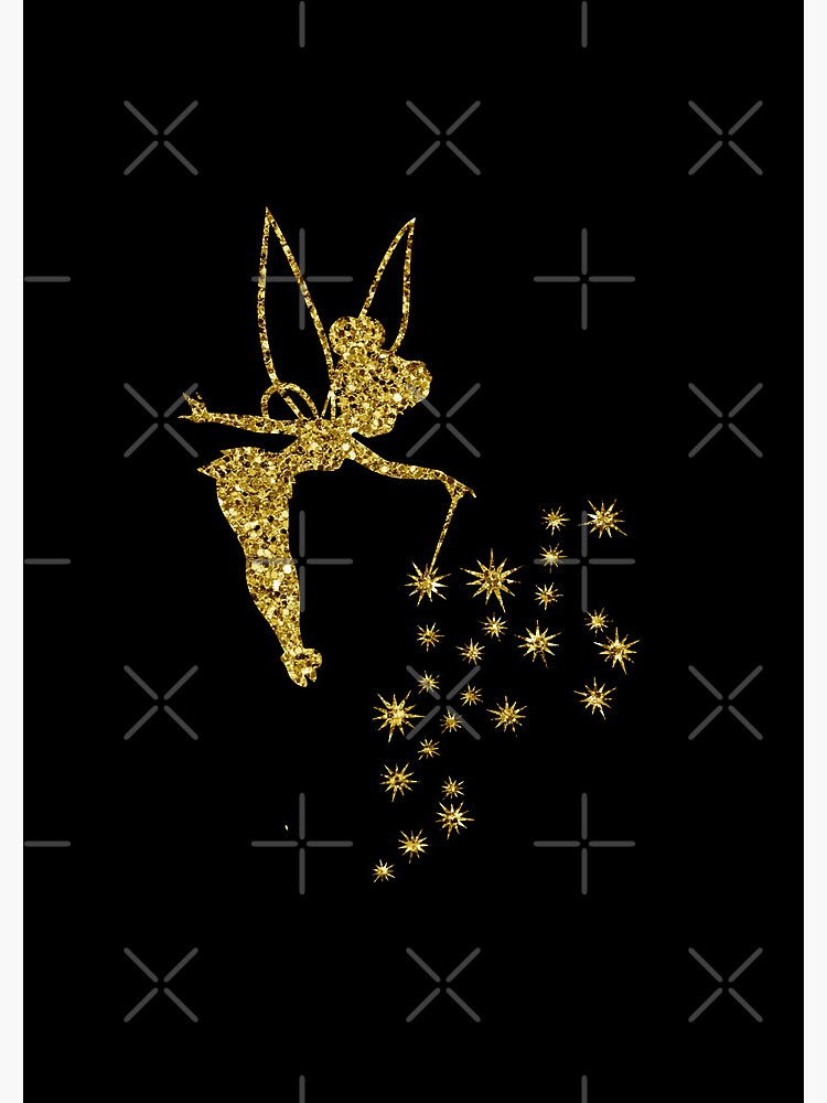 "Tinkerbell Gold Glitter Sticker" Spiral Notebook for Sale by RIFANA ...