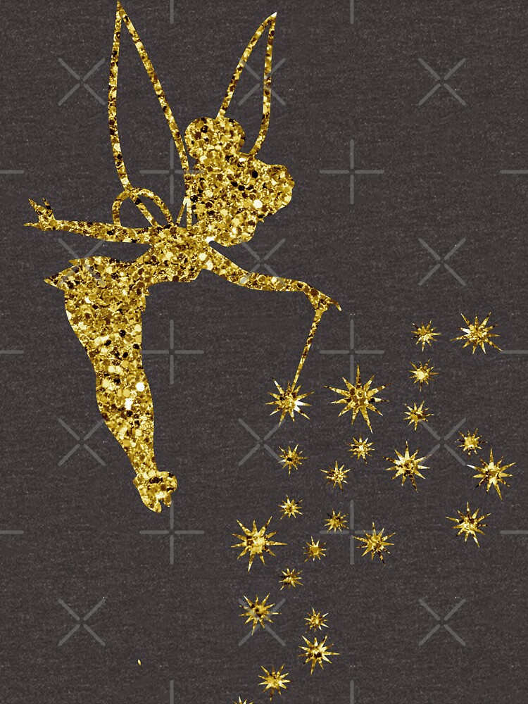"Tinkerbell Gold Glitter Sticker" T-shirt for Sale by RIFANA-art ...