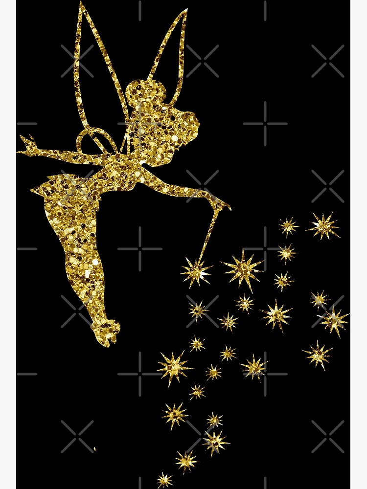 "Tinkerbell Gold Glitter Sticker" Poster for Sale by RIFANA-art | Redbubble
