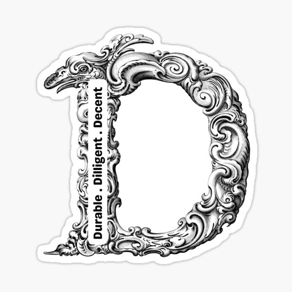 "Letter D" Sticker for Sale by The-Red-Gem | Redbubble