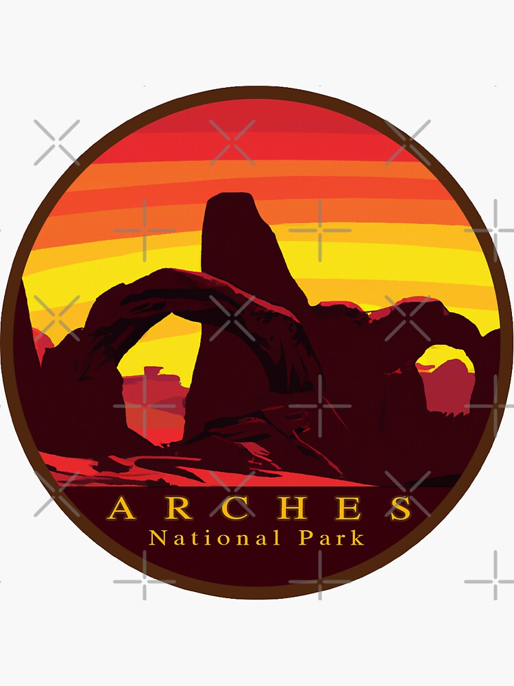 "Arches National Park Vintage Utah Travel Arches" Sticker for Sale by ...