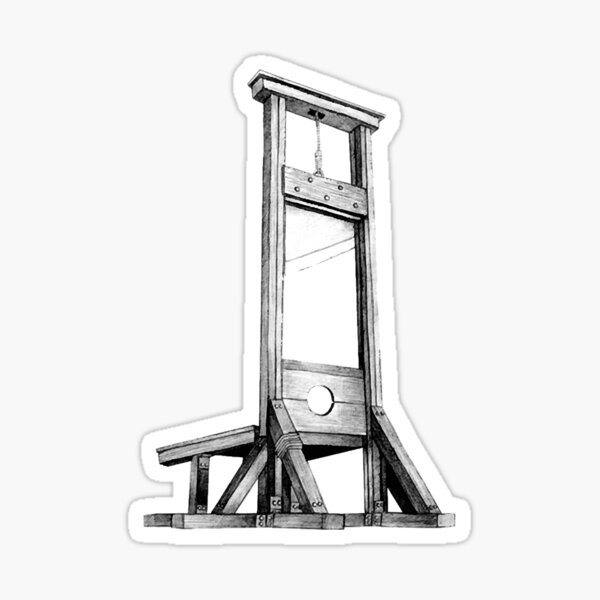 "Guillotine on black" Sticker for Sale by CINDRICKLARA | Redbubble