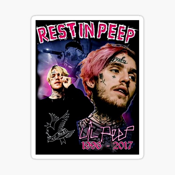 "Lil peep rest in peep" Sticker for Sale by AmadoAdams99 | Redbubble