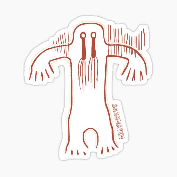 "BIgfoot Cave Painting- Native American Sasquatch Parietal Art" Sticker ...