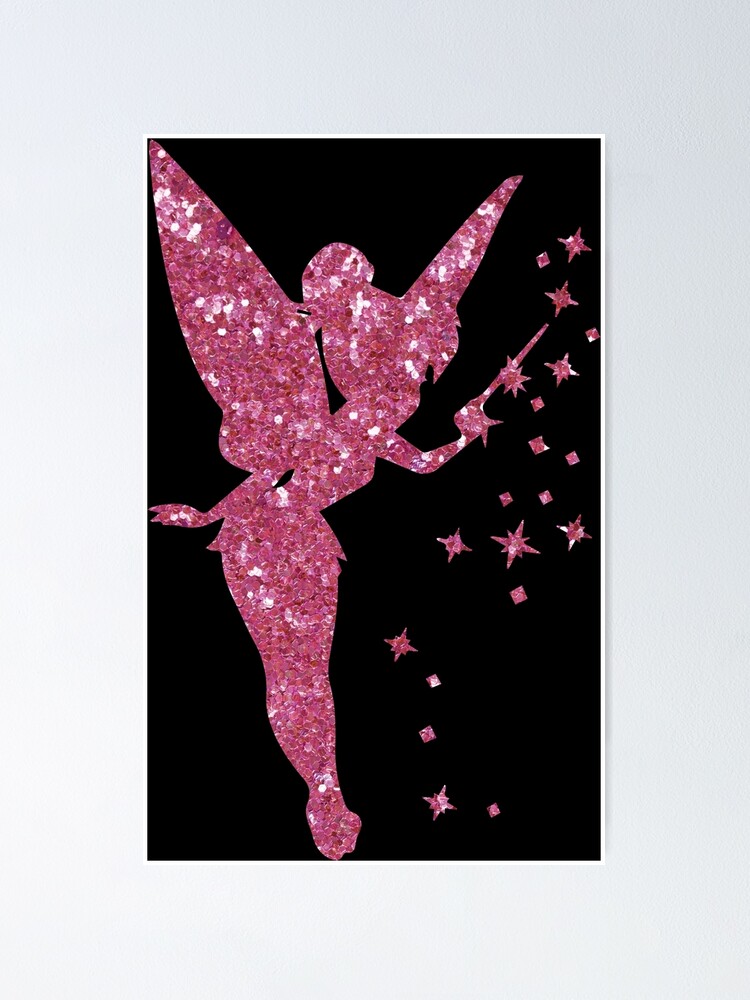 "Tinkerbell Rose Gold Glitter Sticker" Poster for Sale by RIFANA-art ...
