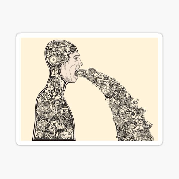 "Vomiting Robot" Sticker for Sale by traumfaenger | Redbubble