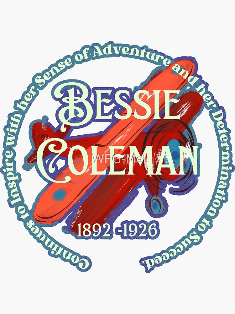 "Bessie Coleman Airplane" Sticker for Sale by WFG-Mel | Redbubble