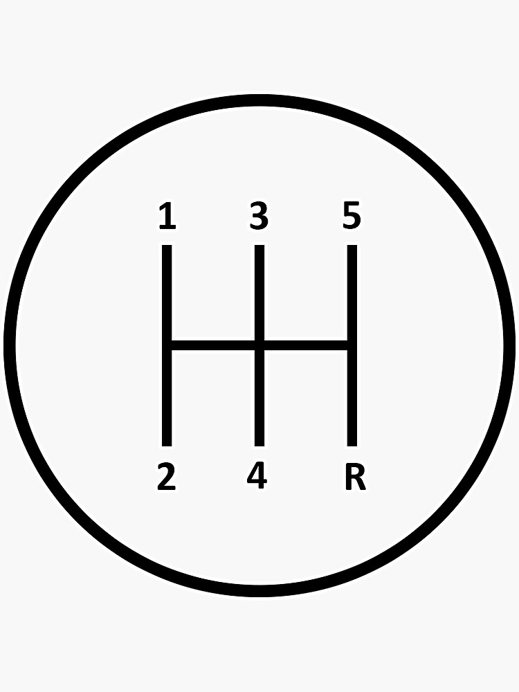 "Stick Shift H Pattern" Sticker for Sale by FL1B0Y | Redbubble