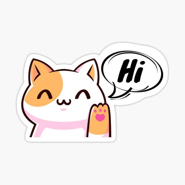 "Cat saying Hi" Sticker for Sale by KonTheHero | Redbubble