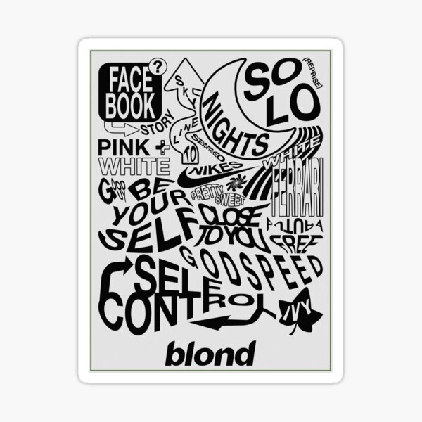 "blond Poster (Tracklist) - Frank Ocean (Blonde)" Sticker for Sale by ...