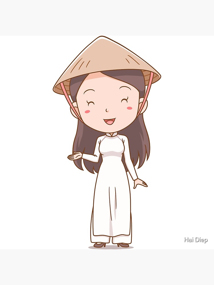 "Vietnamese woman, traditional long robe called "Ao Dai"" Poster for ...