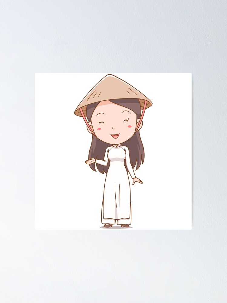 "Vietnamese woman, traditional long robe called "Ao Dai"" Poster for ...