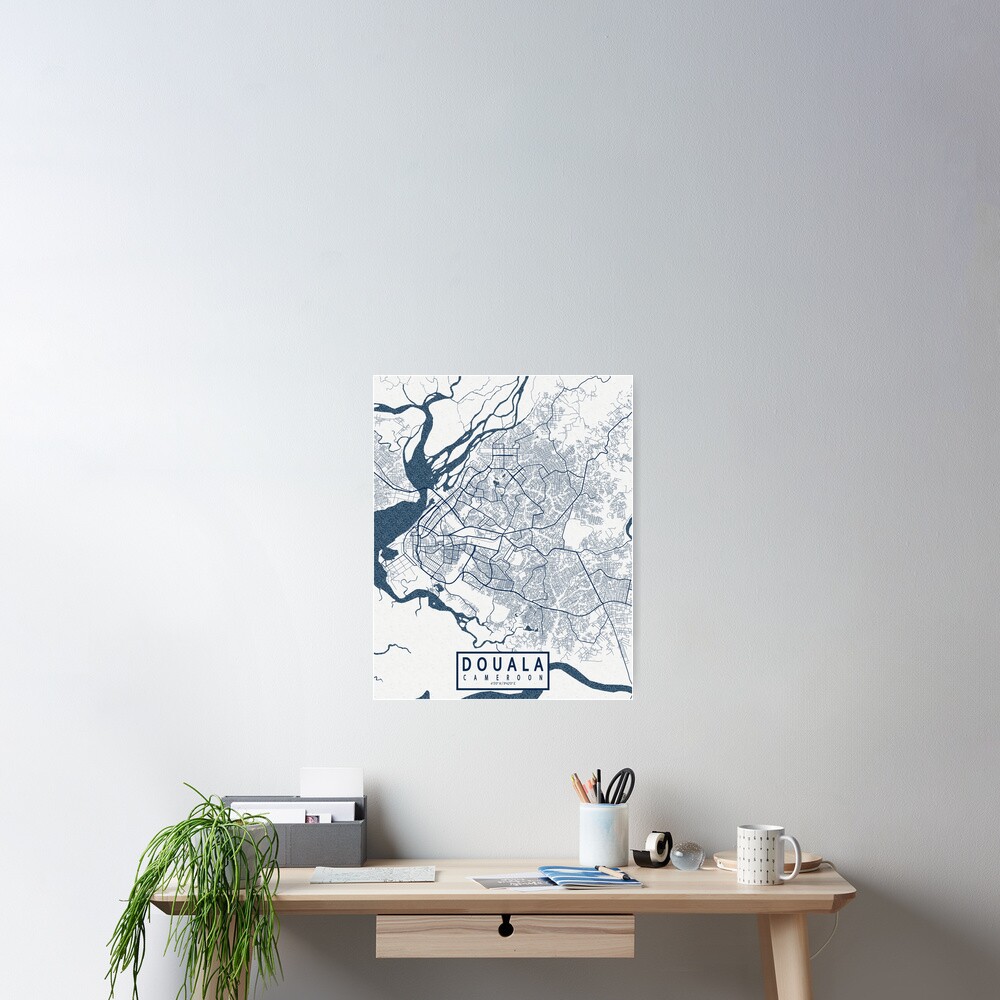 "Douala City Map of Cameroon - Coastal" Poster for Sale by deMAP | Redbubble