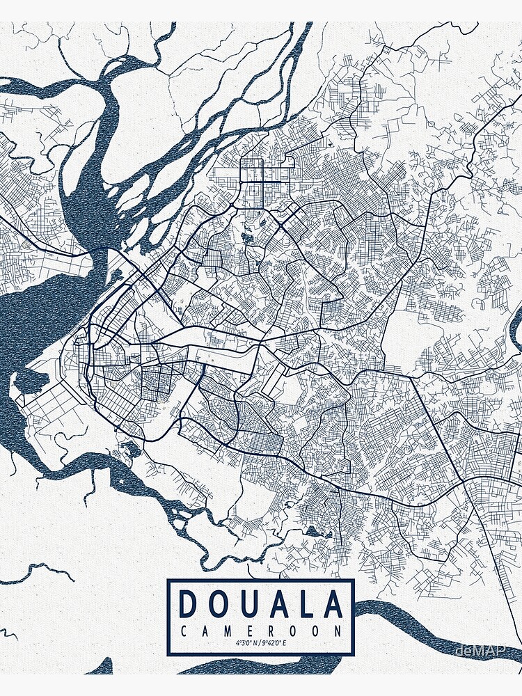"Douala City Map of Cameroon - Coastal" Poster for Sale by deMAP ...