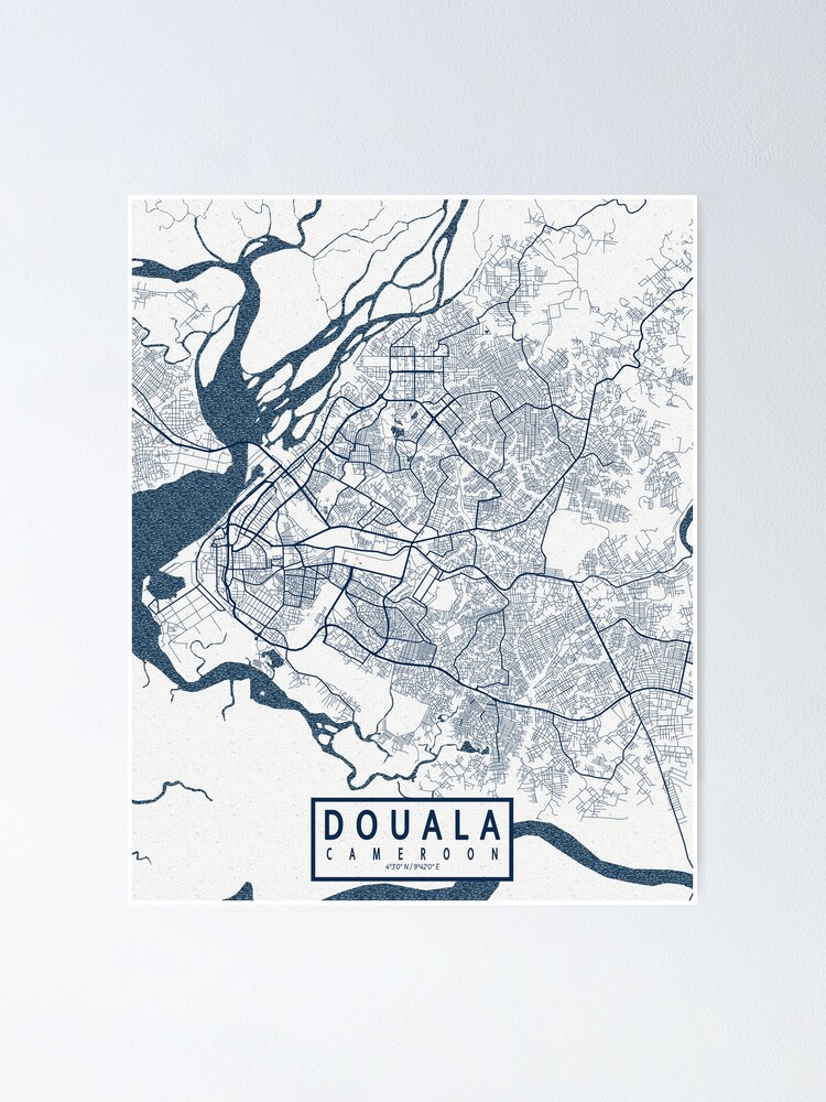 "Douala City Map of Cameroon - Coastal" Poster for Sale by deMAP | Redbubble