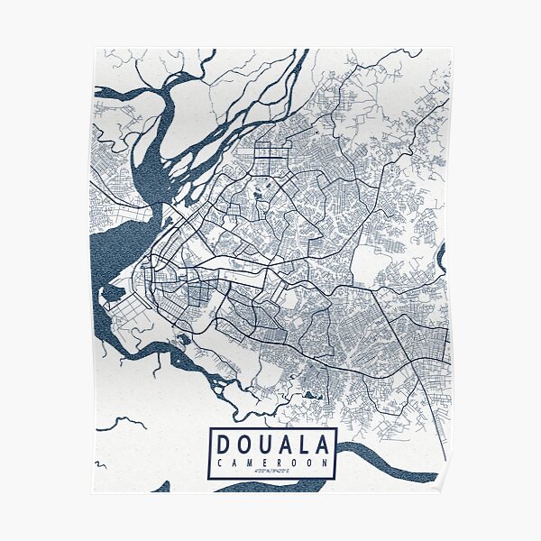 "Douala City Map of Cameroon - Coastal" Poster for Sale by deMAP | Redbubble