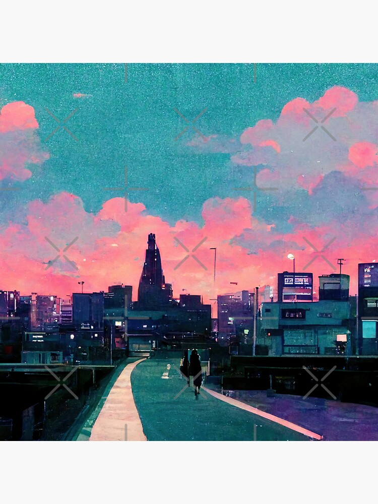 "Japanese town Lofi Aesthetic No. 12" Sticker for Sale by WolfPack-Art ...
