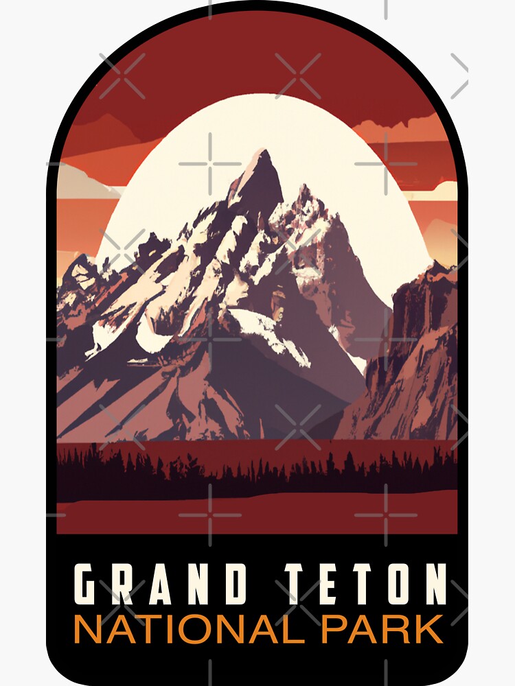 "Grand Teton National Park Tetons" Sticker for Sale by CattlettArt ...