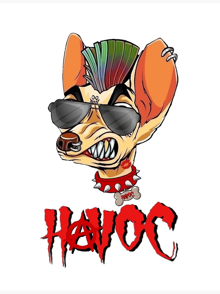 "Havoc the Dog with Script" Poster for Sale by RebelKustoms | Redbubble