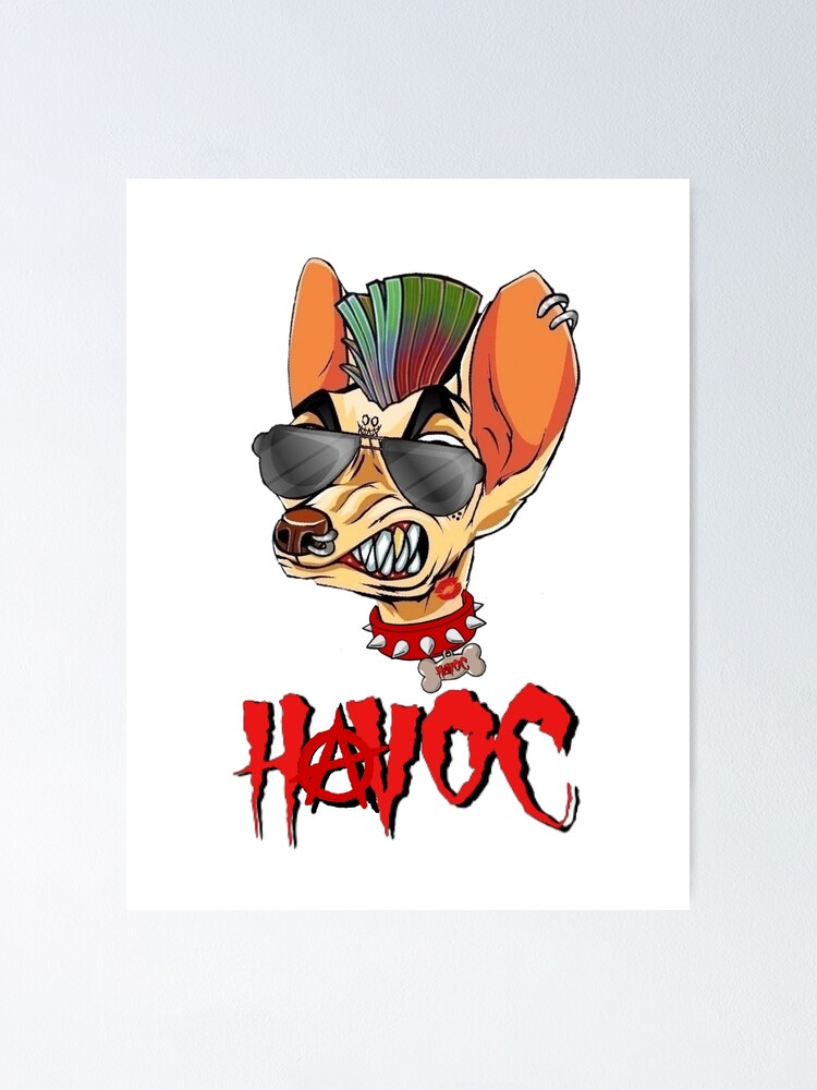 "Havoc the Dog with Script" Poster for Sale by RebelKustoms | Redbubble