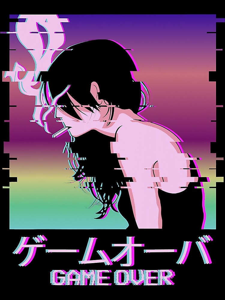 Japanese Vaporwave Sad Anime Girl Game Over Indie Aesthetic