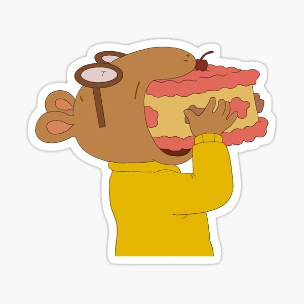 "Arthur Eating Cake" Sticker for Sale by cml-stickers | Redbubble