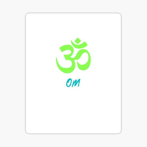 "OM - OM Symbol With OM (Green/Turquoise)" Sticker for Sale by ...