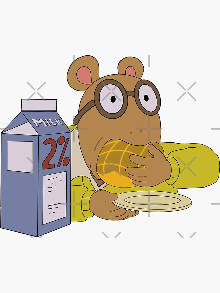 "Arthur Eating A Pineapple Bun w/Milk" Sticker for Sale by cml-stickers ...