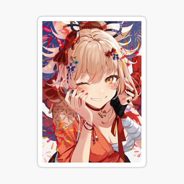 "Cute Yoimiya Genshin Impact" Sticker for Sale by olivialewis23 | Redbubble
