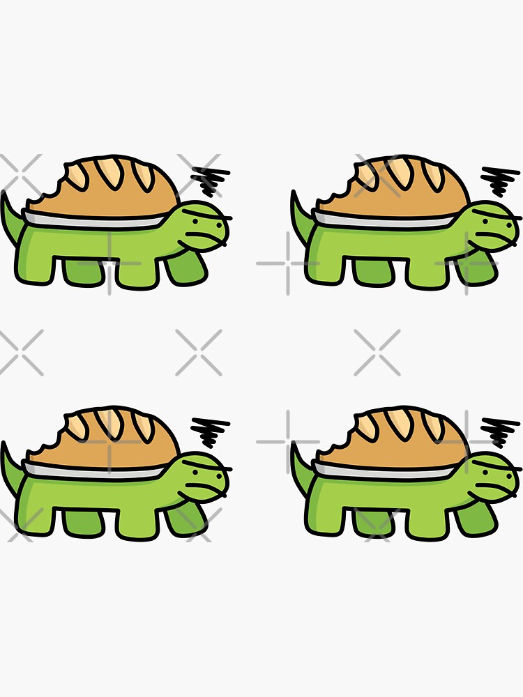 "Angry Bread Turtle | Funny Tortoise Loaf | Cute" Sticker for Sale by ...