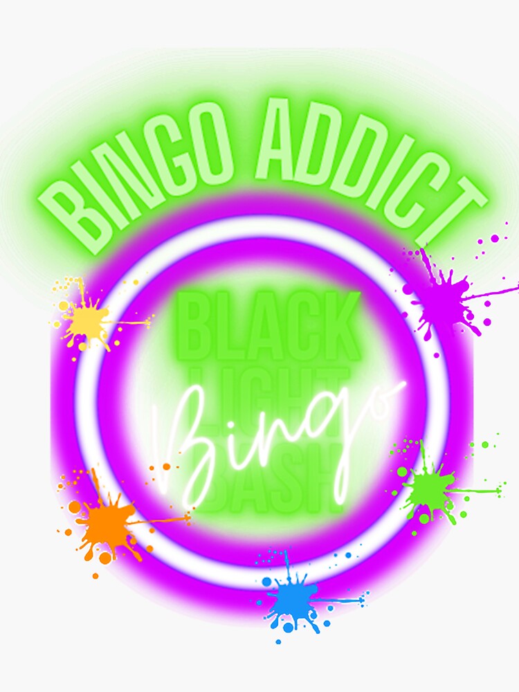 "Bingo Addict Summer Blacklight Bingo Bash 2022 T-Shirt" Sticker for Sale by Aiemdjks823 | Redbubble