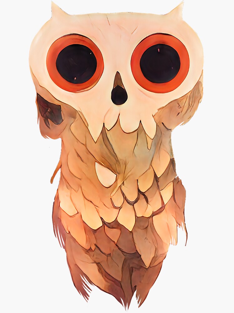 "Spooky Cute Owl" Sticker for Sale by Deep-Fried-Ai | Redbubble