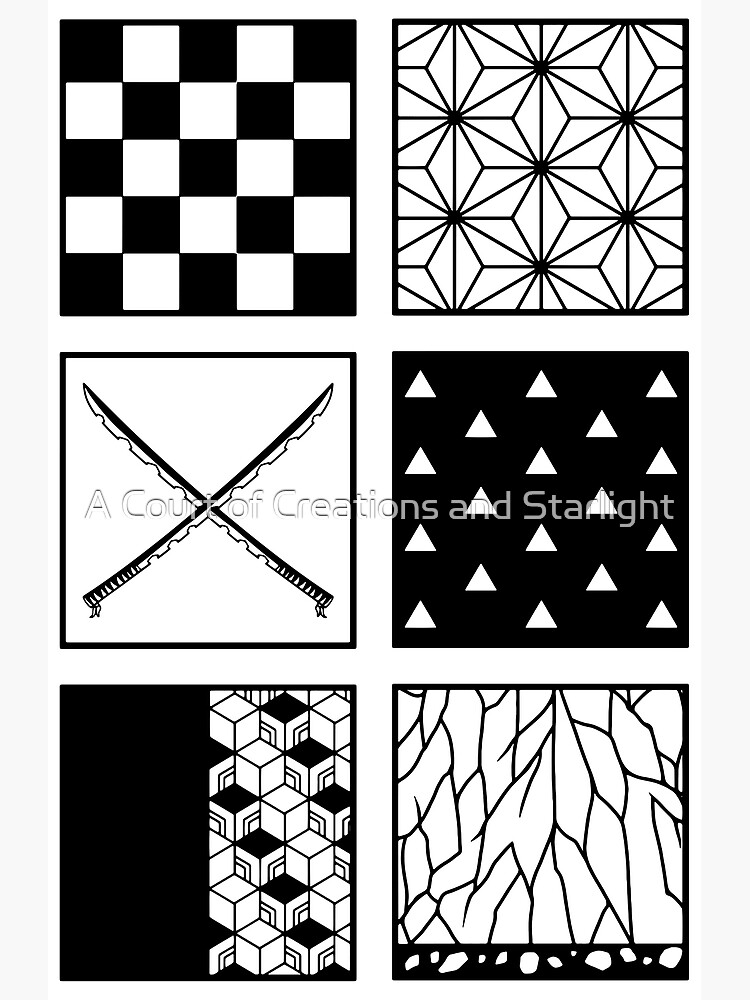 "Demon Slayer Patterns" Poster for Sale by LilithAnomalous | Redbubble