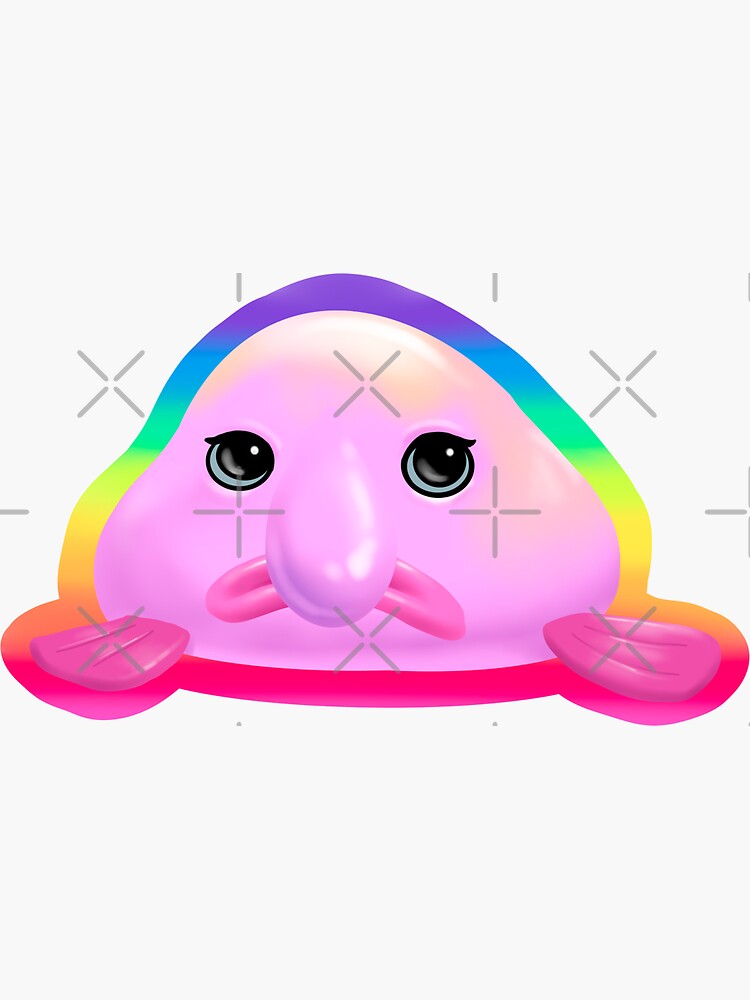 "Rainbow blobfish" Sticker for Sale by BeetleyBee | Redbubble