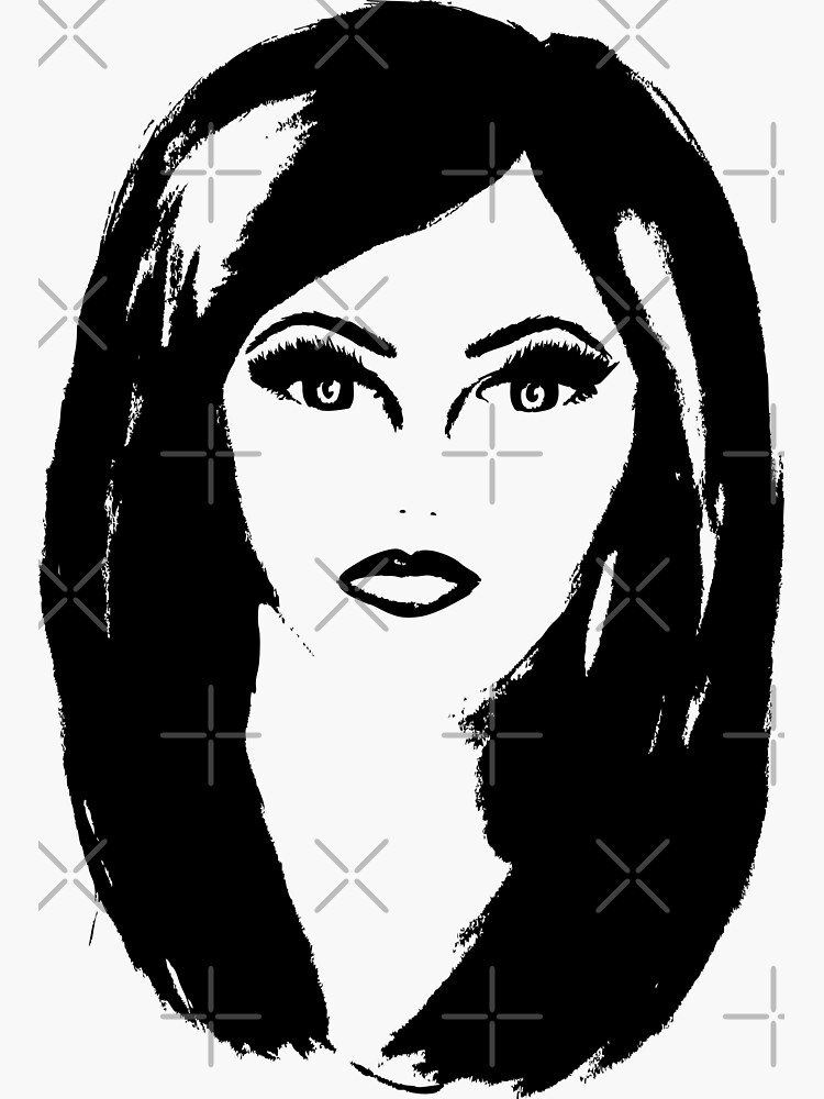 "Black and White Girl Face" Sticker for Sale by ArticLotusShop | Redbubble