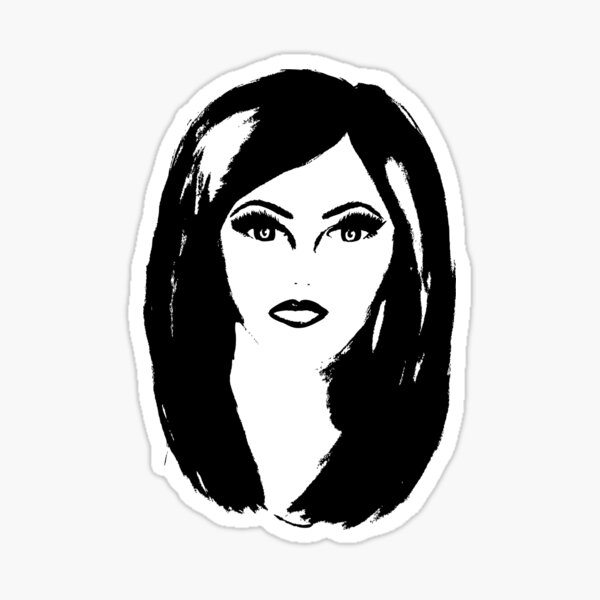 "Black and White Girl Face" Sticker for Sale by ArticLotusShop | Redbubble