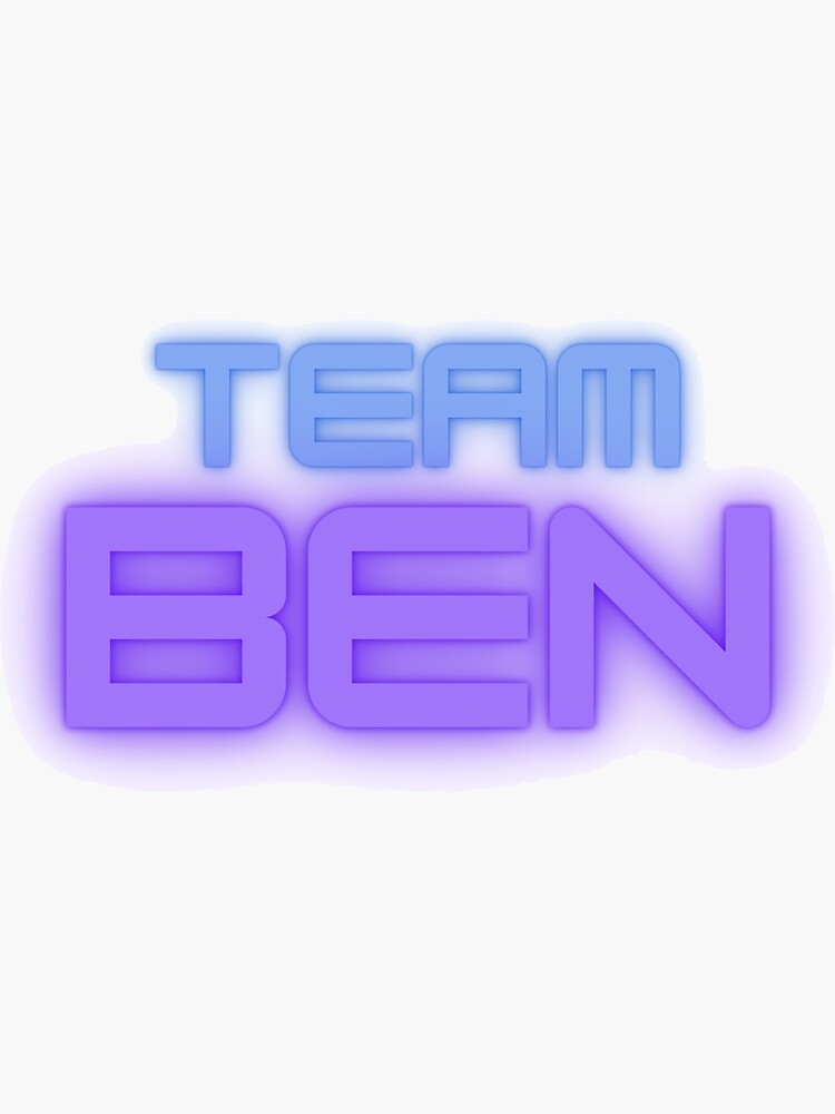 "Team Ben Never Have I Ever" Sticker for Sale by SAPlace | Redbubble