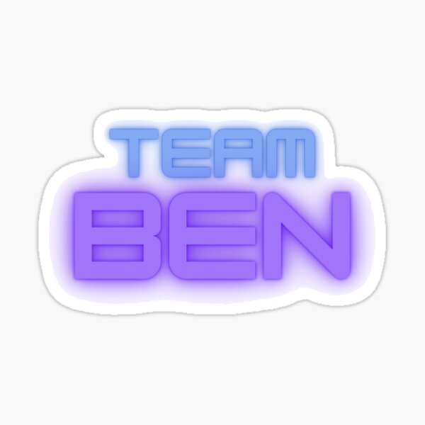 "Team Ben Never Have I Ever" Sticker for Sale by SAPlace | Redbubble