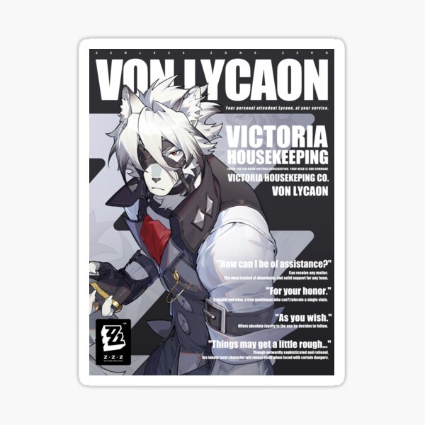 "Von Lycaon - Zenless Zone Zero" Sticker for Sale by zenlesszone ...