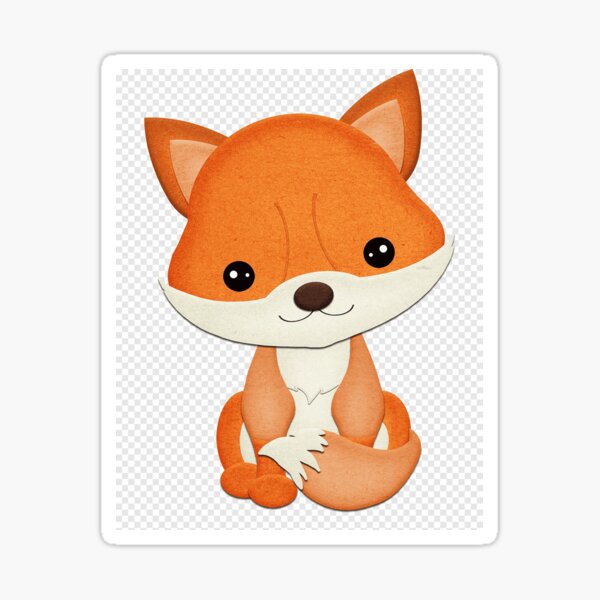 "Cartoon cute little fox" Sticker for Sale by billdean | Redbubble